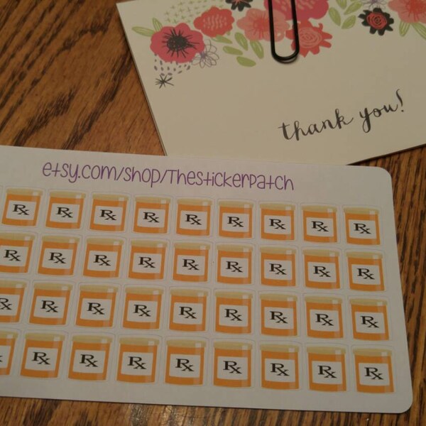 Rx, Medicine, Prescription Planner Stickers - Stickers for Planners ...