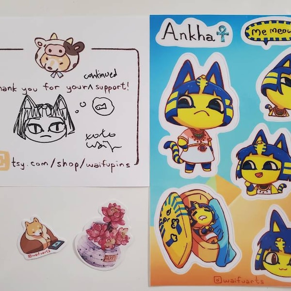 ACNH// Ankha 4x6" Vinyl Sticker Sheet - Etsy