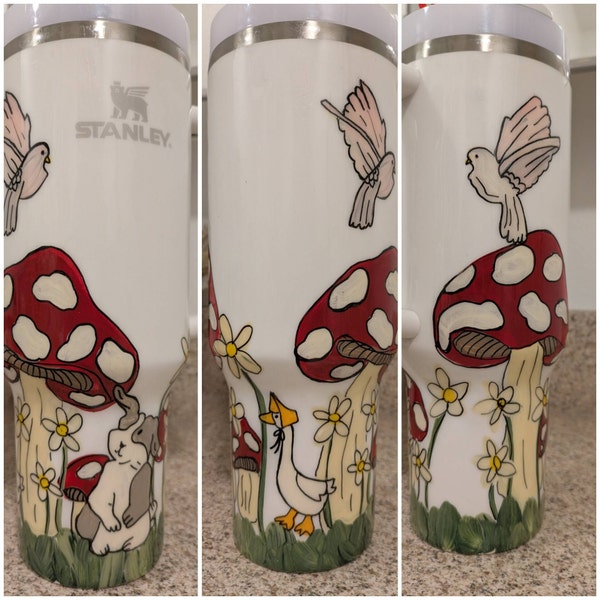 Floral Hand Painted Stanley / Custom Hand Painted Stanley / Painted ...