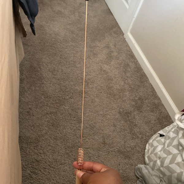 Copper Dowsing Rod Bobber With Rose Quartz Tip | Tensor Rod | Biotensor ...