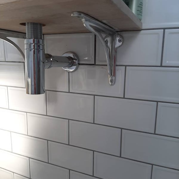 Cast Chrome Polished Antique Style Wall Shelf Bracket Cistern System ...
