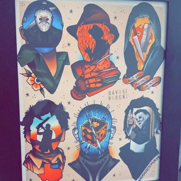 Horror No-face Tattoo Flash Art Print - Etsy