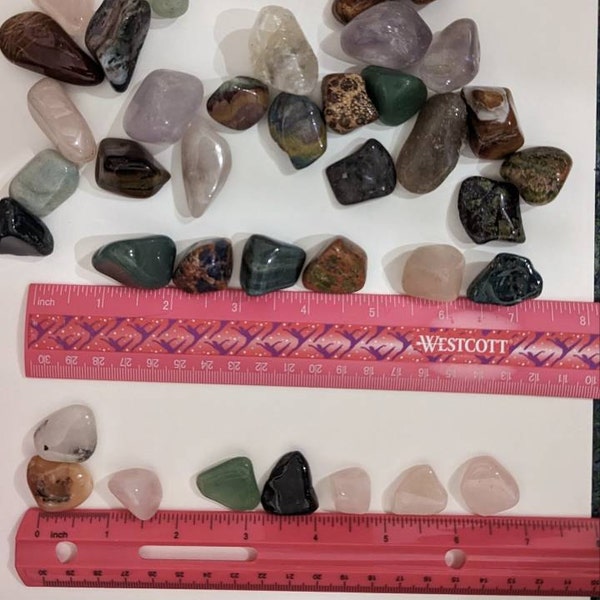 Assorted Tumbled Stones 0.5 in and 1 in BIG From 2oz Wholesale Bulk Lot ...