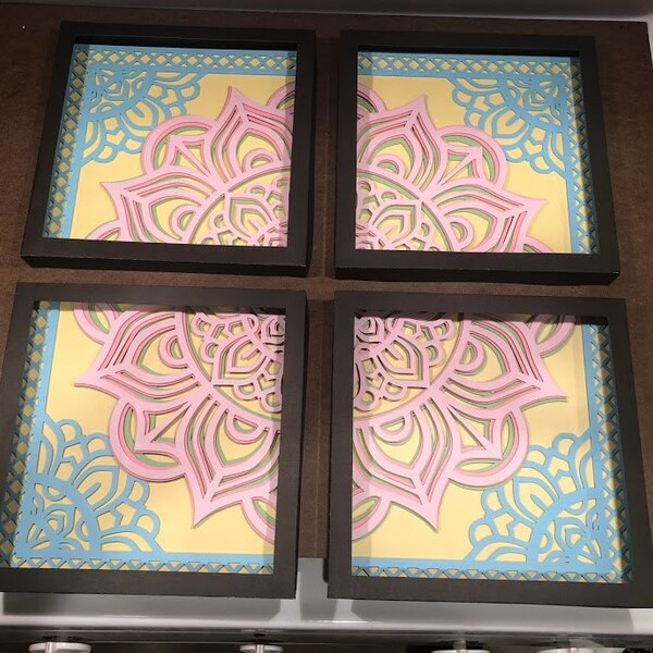 3d Layered Mandala With Square Frame Bundle #1. Four Designs ...