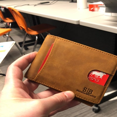 RFID Blocking Bifold Slim Genuine Leather Thin Minimalist Front Pocket ...