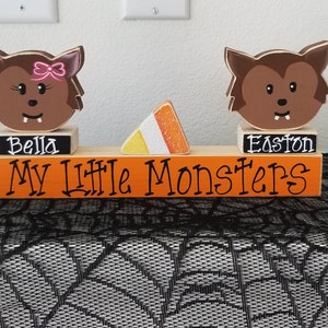 Our Little Monsters Personalized Halloween Decor Dracula Frankenstein ...