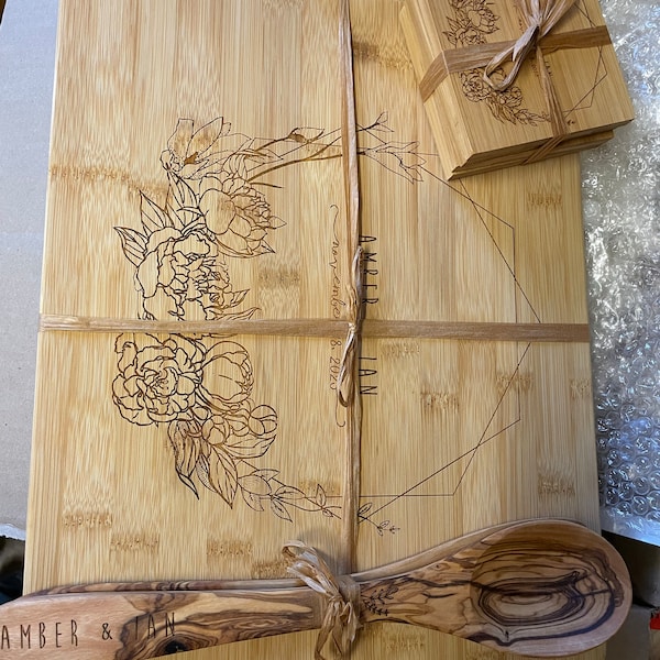 Custom Chopping Board, Personalized Cutting Board Gift Set - Custom ...