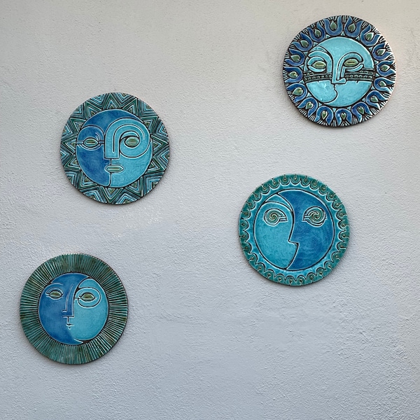 Decorative Tile With Sun&moon Design for Bathroom Wall Decor, Ceramic ...