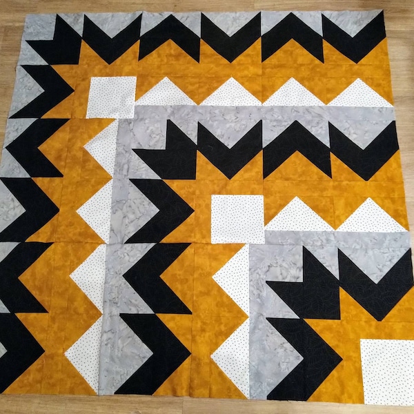 Seismic Impact Quilt Pattern: Modern Geometric Star Design (digital PDF ...