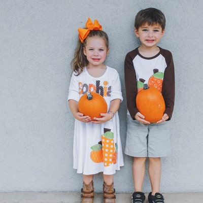 Fall Sibling Outfit Brother Sister Matching Outfits for Fall, Pumpkin ...
