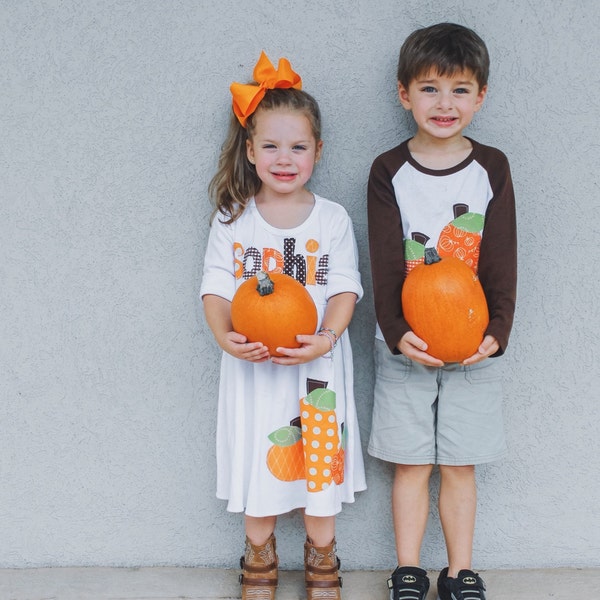 Fall Sibling Outfit - Brother Sister Matching Outfits for Fall, Pumpkin ...