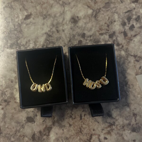 Personalized Tiny Balloon Initial Name Necklace, Mini Name Necklace, Minimalist Necklace ...