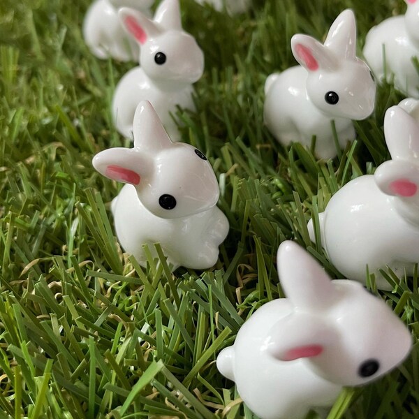 Miniature Easter Rabbit Charms DIY Easter Craft Bunny Figurines Pet ...