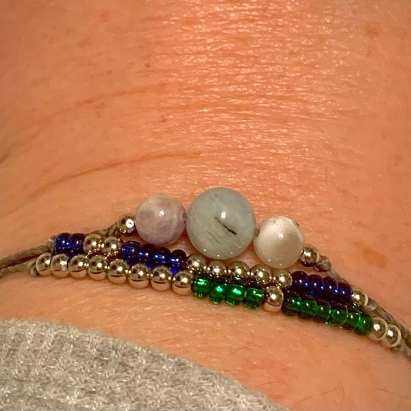 Selenite Adjustable Bracelet, Selenite Spirituality and Wisdom Bracelet ...