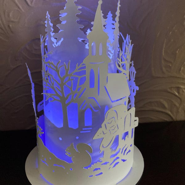 Christmas Paper Lantern SVG Template: Holiday Papercut Lamp (digital ...
