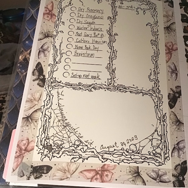 Dark Forest Daily Planner- Spooky Cute Goth Stationery - Etsy