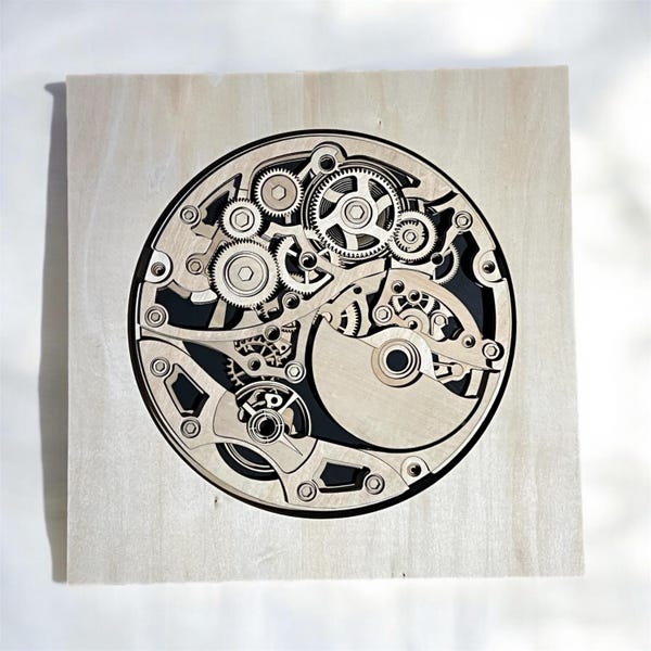 Watch Movement Laser Cut File for Creating Multilayered 3D Mechanical ...