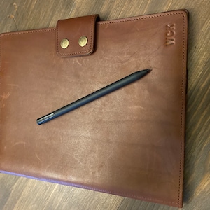 Personalized Kindle Scribe Case Leather With Pen Holder, Tablet & E ...