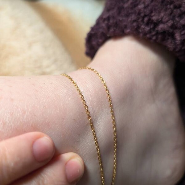 18K Gold Chain Necklace, Vine Chain, Twist Chain, Gift for Her, Figaro ...