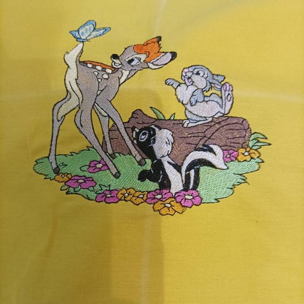 BAMBI & FRIENDS - Single Machine Embroidery Design for 5x7" Hoop in 8 ...