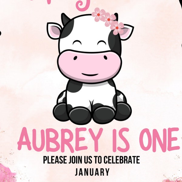 Holy Cow Birthday Invitation Template, Cow Thank You Tag (digital) - Etsy