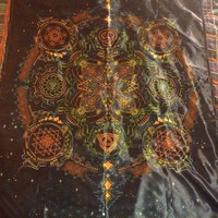 Trippy Tapestry Psychedelic Spiritual Psyart Nature Fluorescent Fractal ...