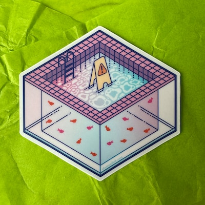 Liminal Space Indoor Pool Vaporwave Clear Vinyl Sticker - Etsy