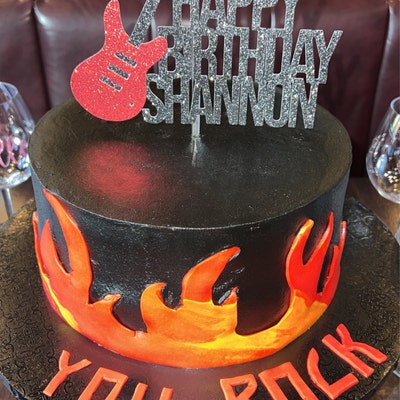 Rocker Birthday Cake Topper Personalized Guitar Cake Topper Rock N Roll ...