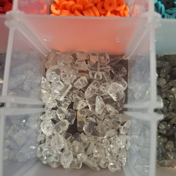 7 Chakra Natural Gemstone Crystal Chips Bag 1oz 7 Types Drilled Chip ...