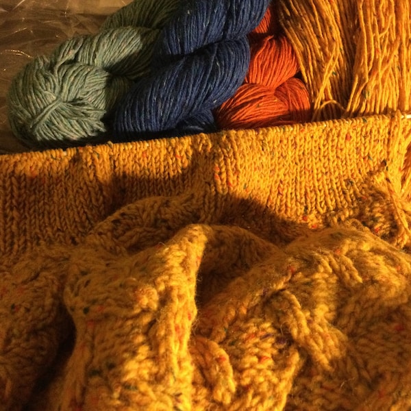 100g Aran Tweed Yarn Irish Donegal Kilcarra 100% Wool (full Blue 4896 ...