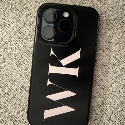 Cherry Red & Pink Initials Case for iPhone 15, 14, 13 Pro Max, Custom ...