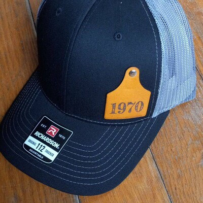 YOUR BRAND Leather Ear Tag Trucker Hat Personalized With Your Unique ...