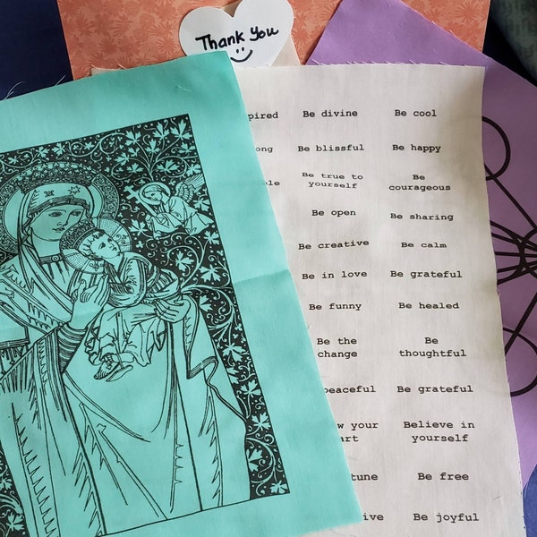 Words on Fabric, Hand Printed Inspirational Words With Be, Labels ...