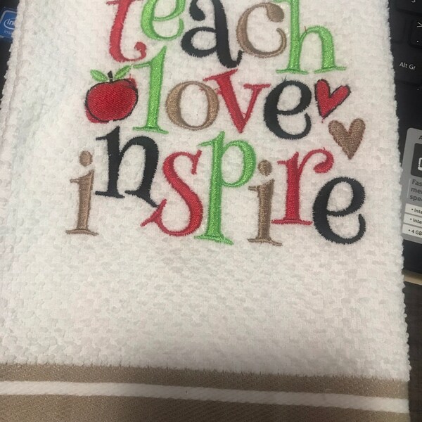 Teach Love Inspire Embroidery Design - 4x4 5x7 6x10 8x8 Sizes Included ...