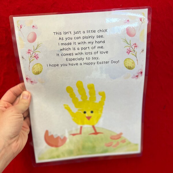 Happy Easter Craft, Easter Poem Handprint Art Template for Baby Kids ...