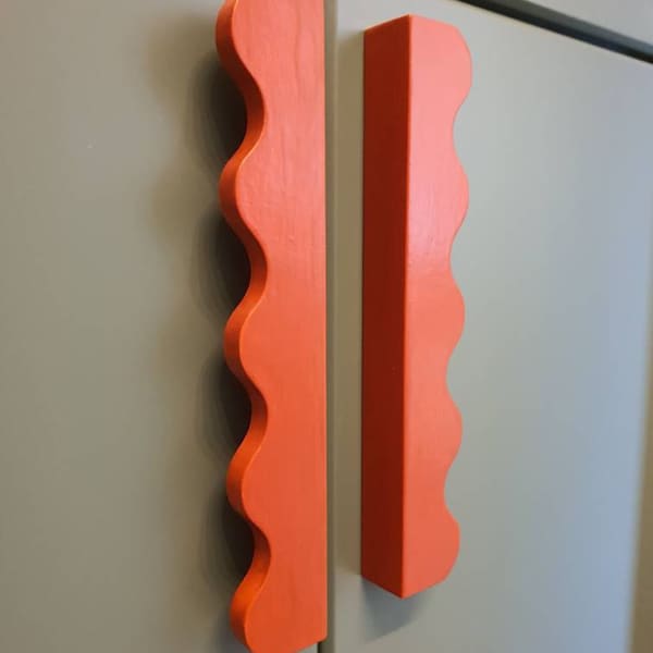 Wooden Wavy Handle With Bushings and Bolts for Home Furniture, Doors ...