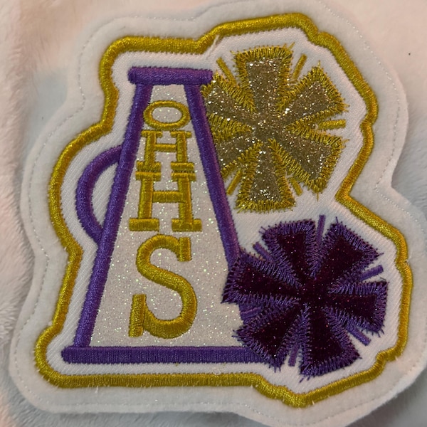 Cheerleading Letterman Jacket Patch Megaphone Letterman Jacket Patch Personalized Cheerleader ...