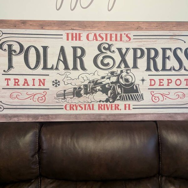 Personalized Family Polar Express Custom Christmas Sign Decoration ...