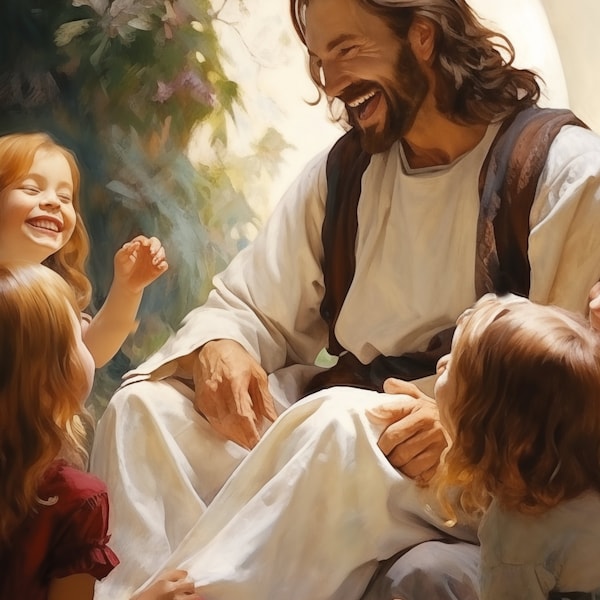 Walking With Jesus on the Beach Water Color Painting Holding Hands With ...