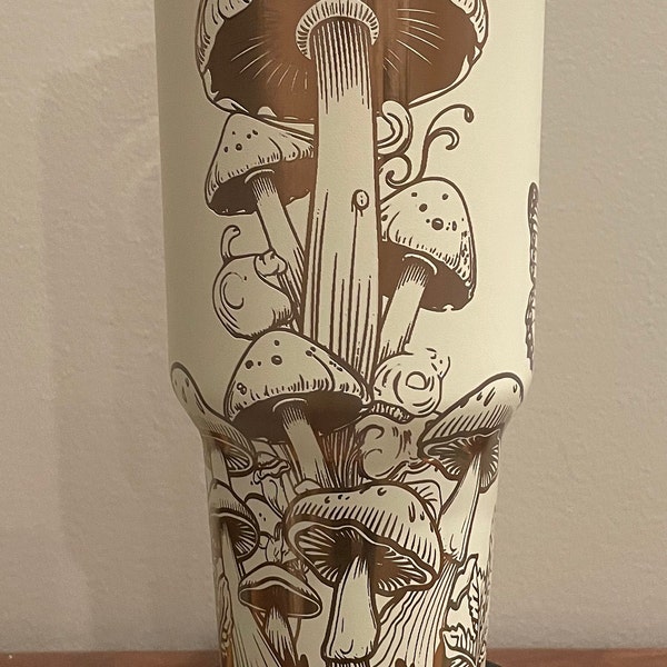 Mushroom Laser Engraved Full Wrap Design for 40oz Tumbler, Mushroom SVG ...