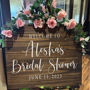 Bridal Shower Welcome Sign Rustic Wood Wedding Sign Rustic Wedding ...