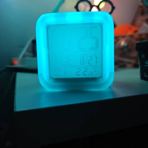 Lilo & Stitch Design Personalised LED Cube Digital Alarm Clock - Colour ...