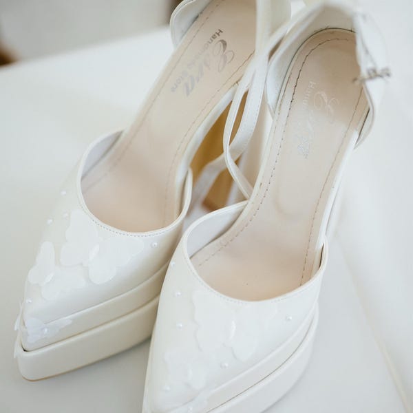 Handmade Satin Bridal Platform Heels: Elegant Wedding Shoes (sizes 33 ...