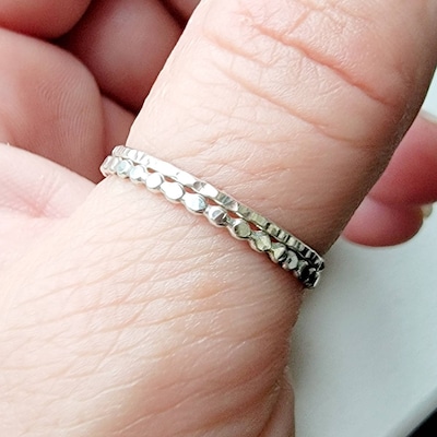 Hammered Open Rings Minimalist Spiral Ring Open Cuff Stacking Rings ...