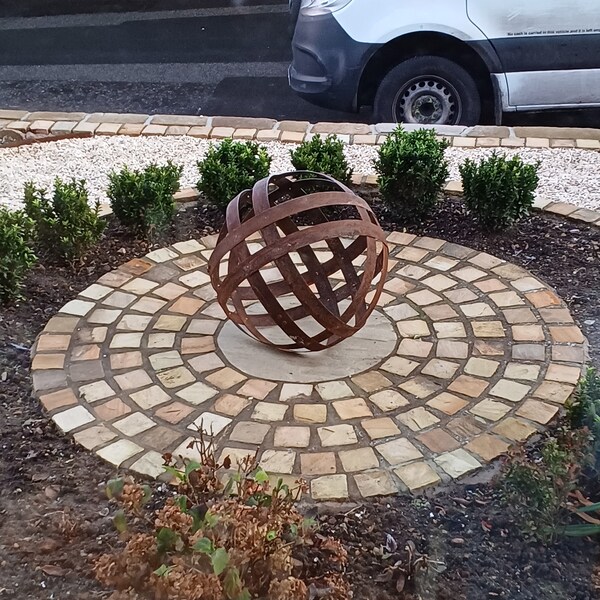 UK Rustic Garden Double Banded Sphere, Decoration Orb, Globe, Ball ...