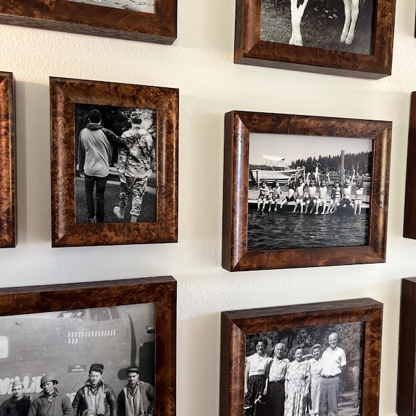 Mid-century Modern Picture Frames Stained Wood Neutral Organic Unique ...