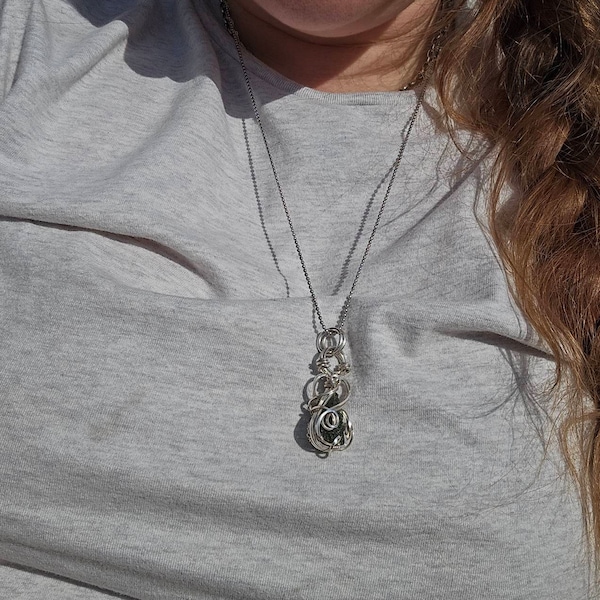 Faceted Carnelian Necklace 'tyet' Wire Wrap Pendant Oxidized Copper ...