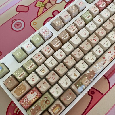 Kawaii Gaming Anime Chiikawa Usagi Inspired Keycaps PBT 132 Set MOA ...