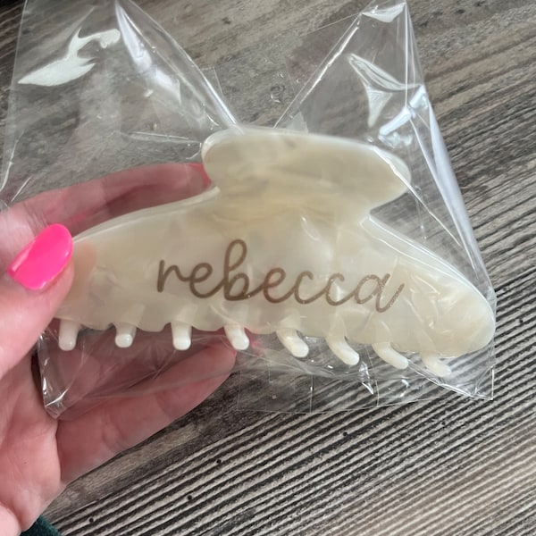 Personalized Hair Claw, Custom Hair Claw, Bridesmaid Gift Wedding Gift ...