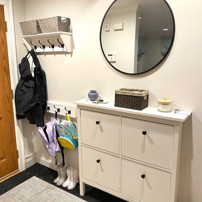 Modern and Rustic Entryway Coat Rack 28 Inches /4 Hooks, Wall Coat Rack ...